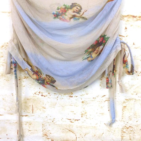 Hot Topic | Tops | Hot Topic Cherub Clouds Print Mesh Top Womens S ...